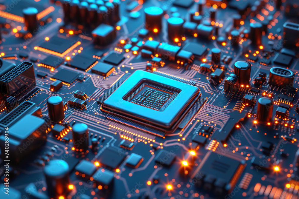PC motherboard chipboard for central computer digital technology ...