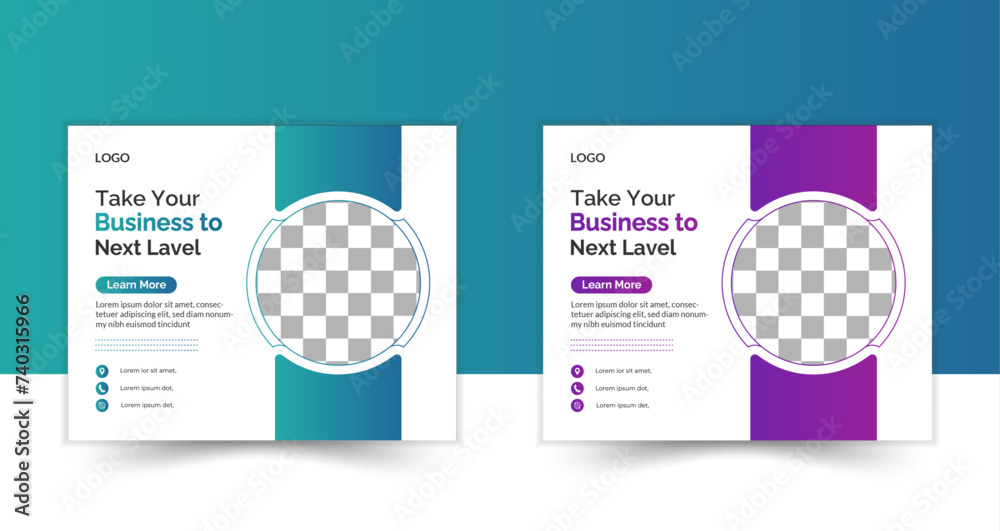 Photo collage in a vector artwork. Set of editable templates for a ...