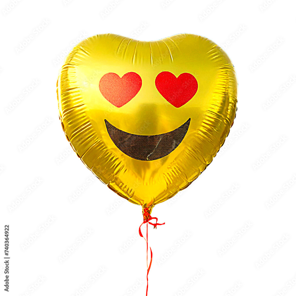heart eyes emoji balloon PNG, love emotion, emoticon hearts smiley face ...