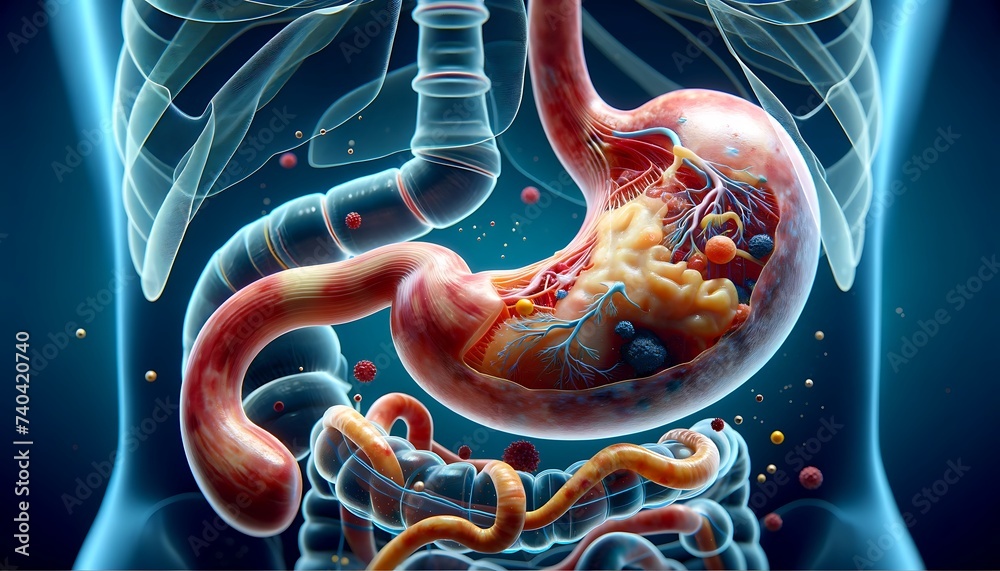 Human digestive system anatomy, 3d visualization medical and study ...
