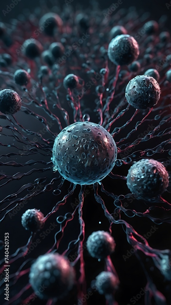 Virus attack, Cancer cell metastasis disease anatomy, 3d visualization ...
