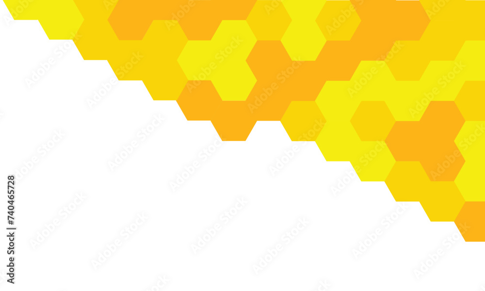 Yellow, orange beehive background. Honeycomb, bees hive cells pattern. Bee honey shapes. Vector ...