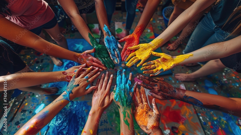 Diverse hands unite in solidarity, showcasing the power of inclusion ...