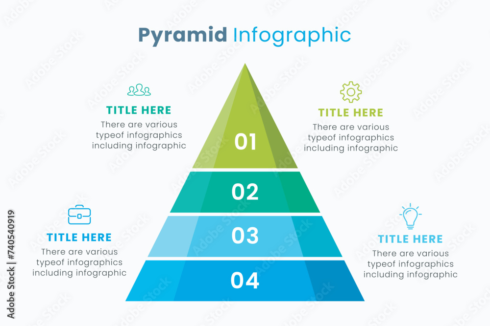 Pyramid infographic design element template, layout vector for ...
