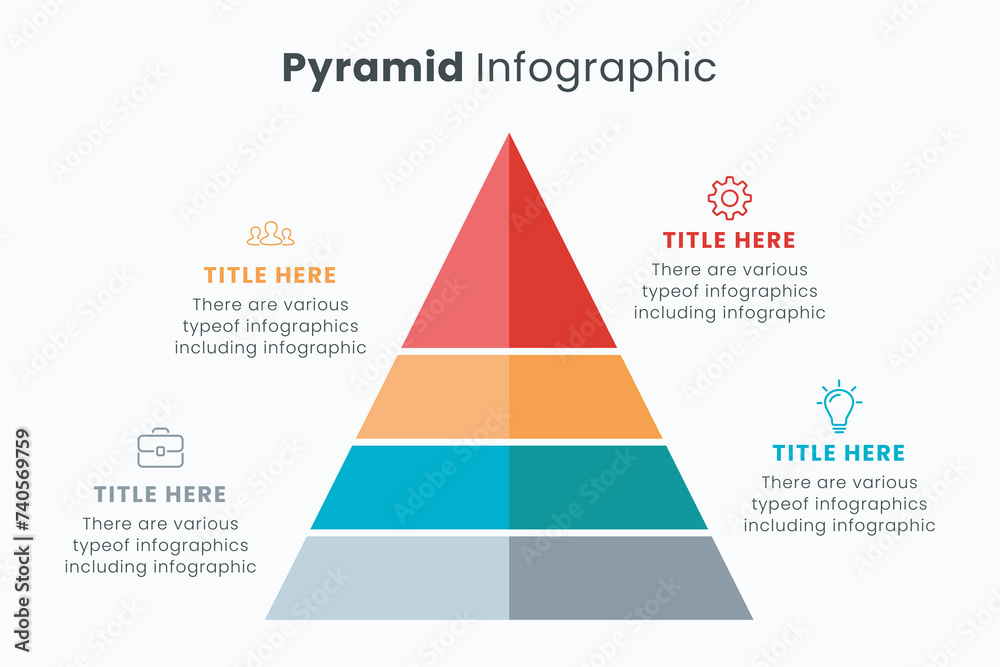 Pyramid infographic design element template, layout vector for ...