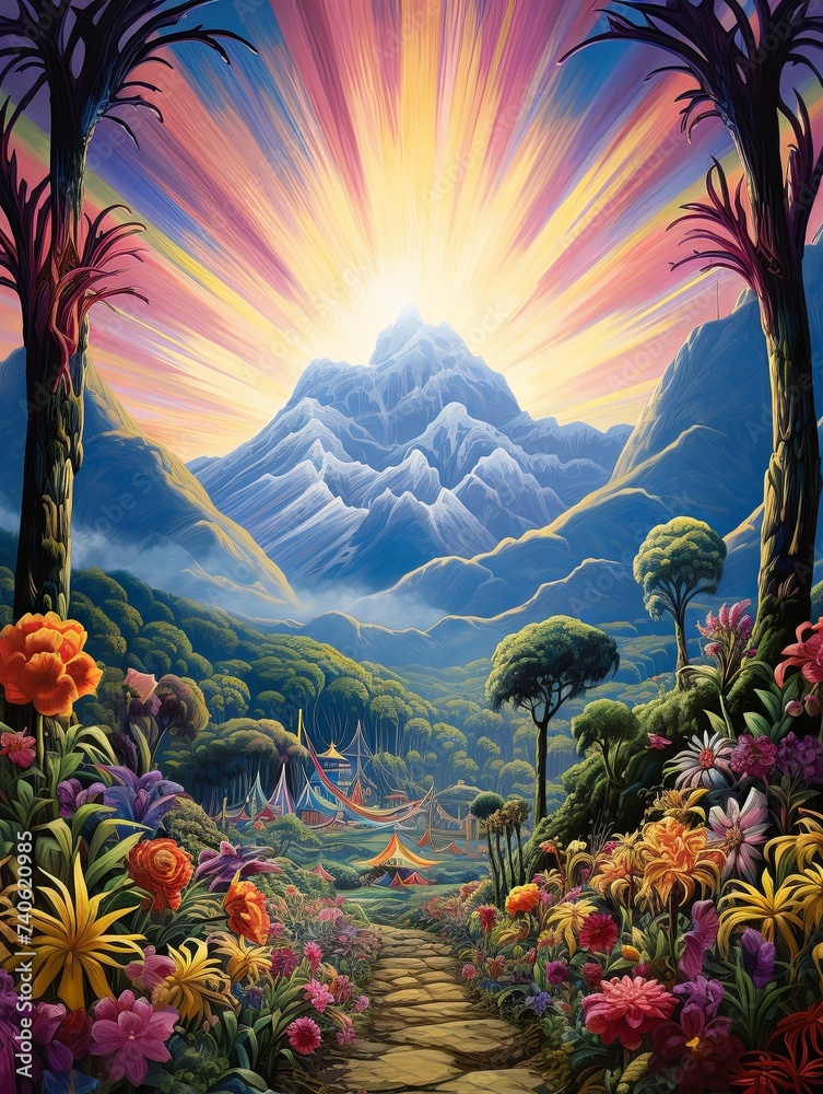 Vibrant Carnival and Circus Scenes - Stunning Valley Landscape ...