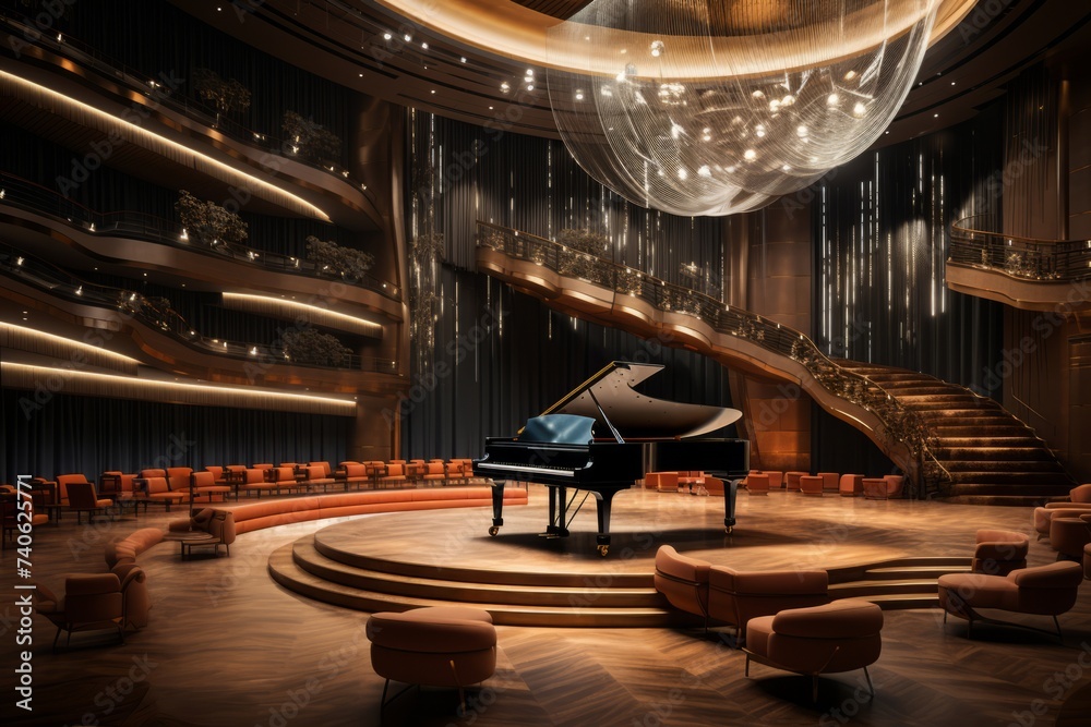 Step into the refined ambiance of a concert hall setting, featuring the ...