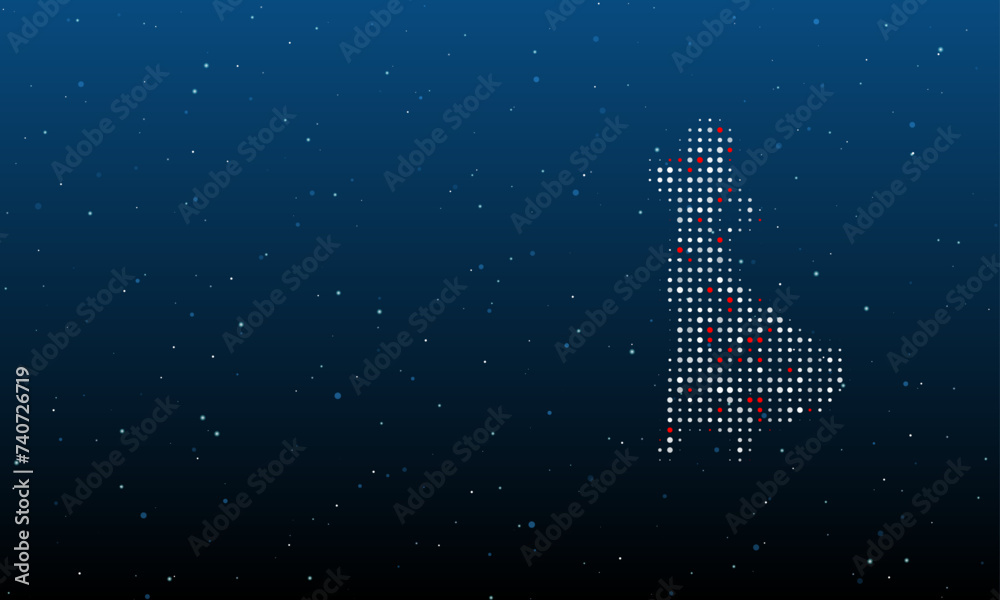 On the right is the lady symbol filled with white dots. Background ...