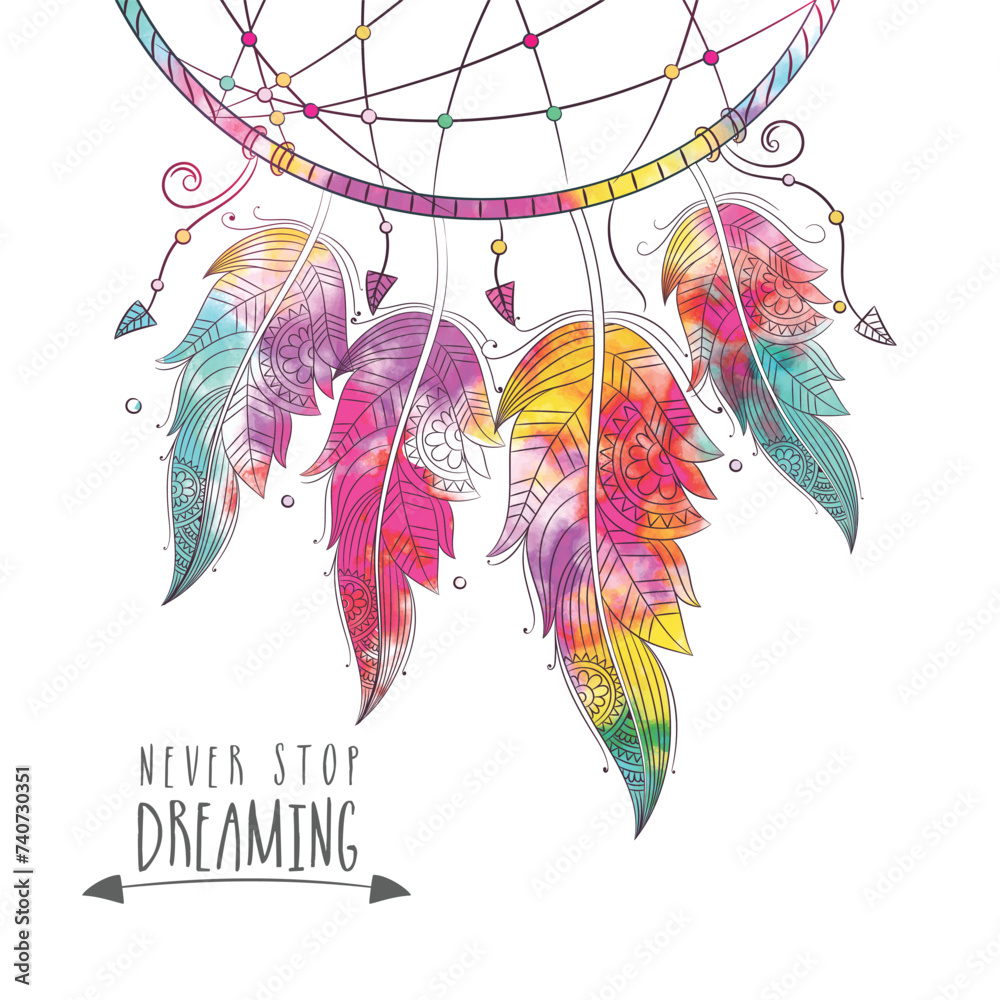 Boho Card template design with creative background. Stock Vector ...