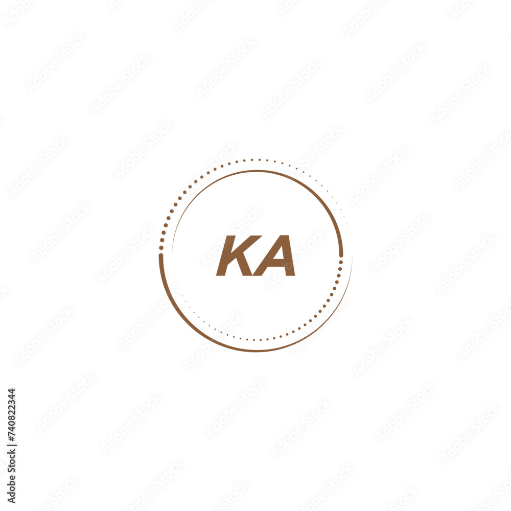 KA creative initial letter flat monogram logo design with White background.Vector logo modern ...