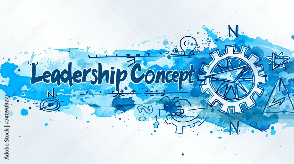an illustrative sketch-style banner for "Leadership Concept" with the ...