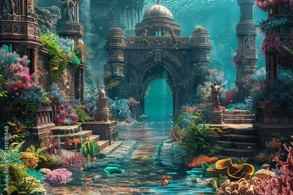 Dive into the depths to behold the mythical lost city of Atlantis, a ...