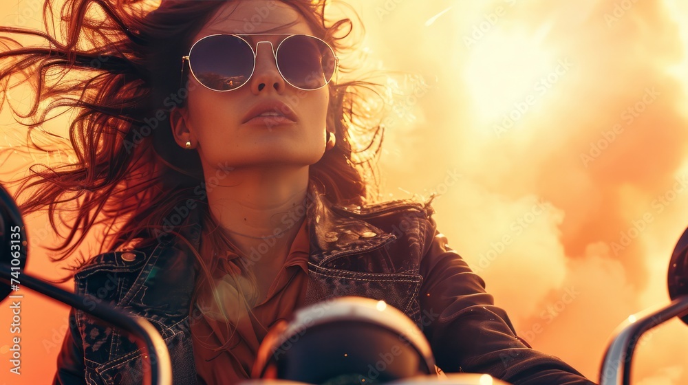 Beautiful Woman in the Born to be Wild and Free Fashion Style - Girl ...