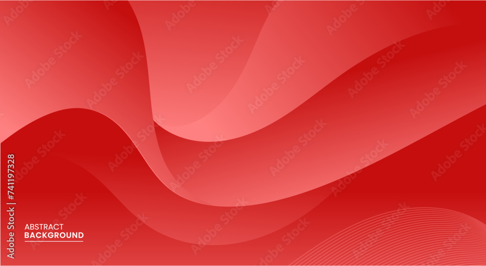 Red abstract background with wavy shapes Stock Vector | Adobe Stock