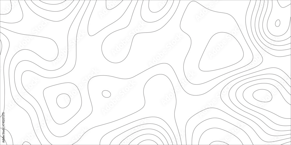 Ocean topographic line map with curvy wave isolines vector illustration ...