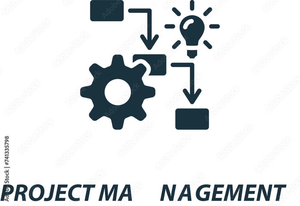 Project management icon. Monochrome simple sign from freelance ...