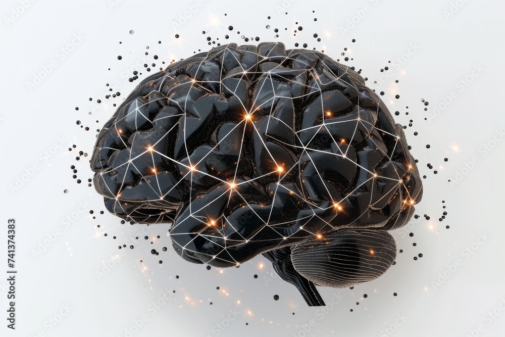 AI Brain Chip peduncles. Artificial Intelligence ux design mind ...