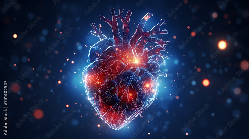 Human heart on medical background, 3d rendering Stock Illustration ...