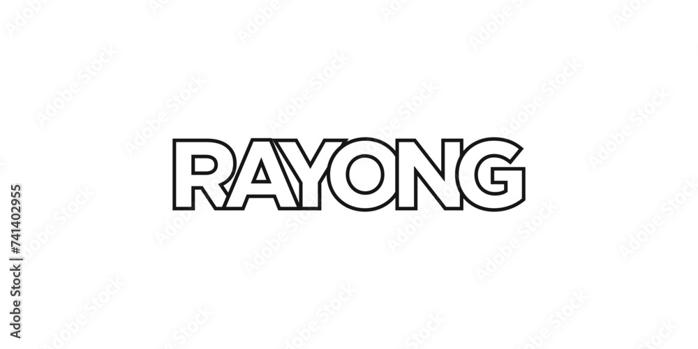 Rayong in the Thailand emblem. The design features a geometric style ...