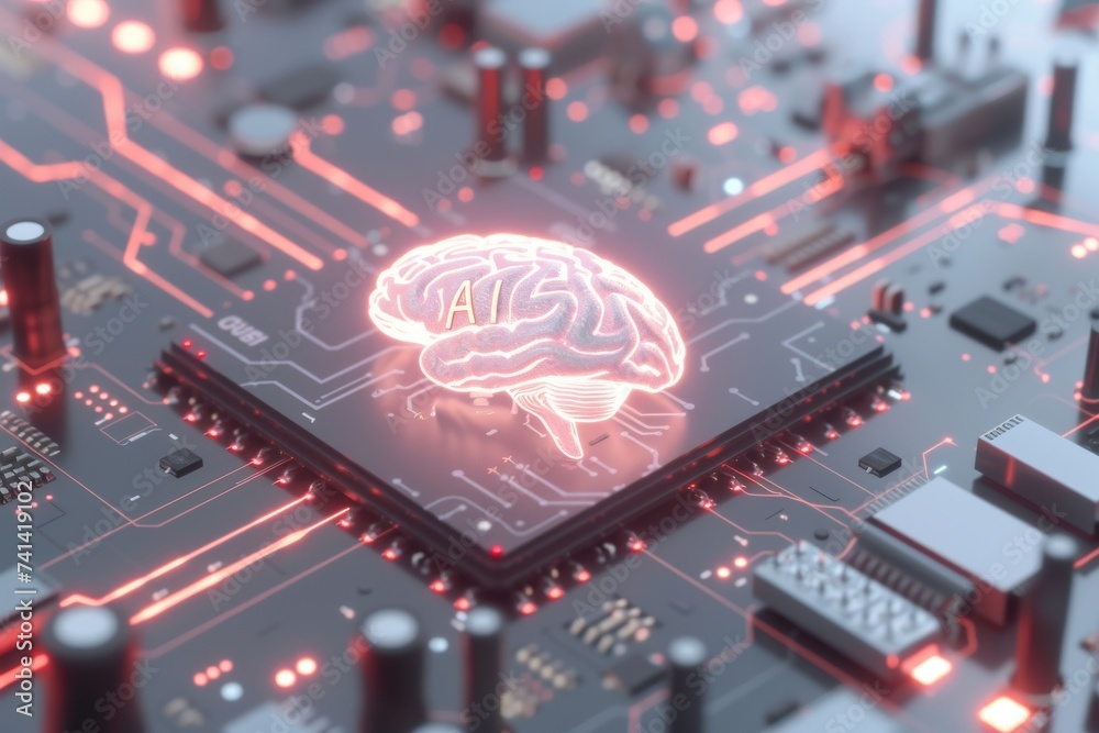 AI Brain Chip mental liberation. Artificial Intelligence data ...