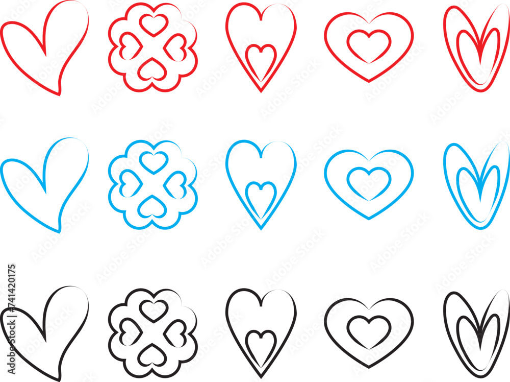 Vector de Stock Heart SVG Bundle, Valentine Heart Svg, Sketch Svg, Love Svg, Heart Shape Svg ...