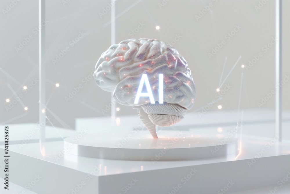 AI Brain Chip decoding. Artificial Intelligence internet of things mind ...