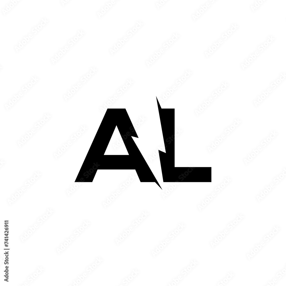 unique Letter AL with Bolt symbol logo concept vector Stock Vector ...
