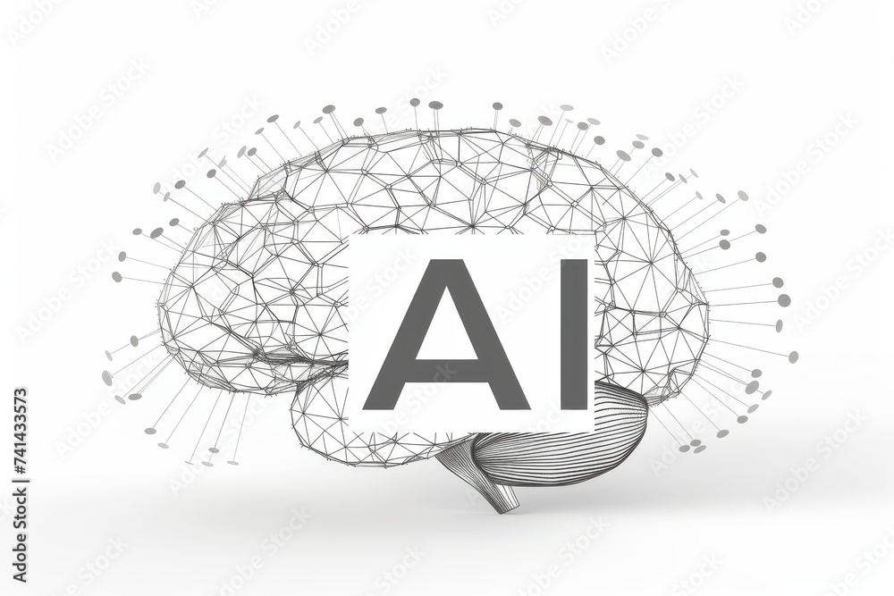 AI Brain Chip neuroengineering. Artificial Intelligence precentral ...
