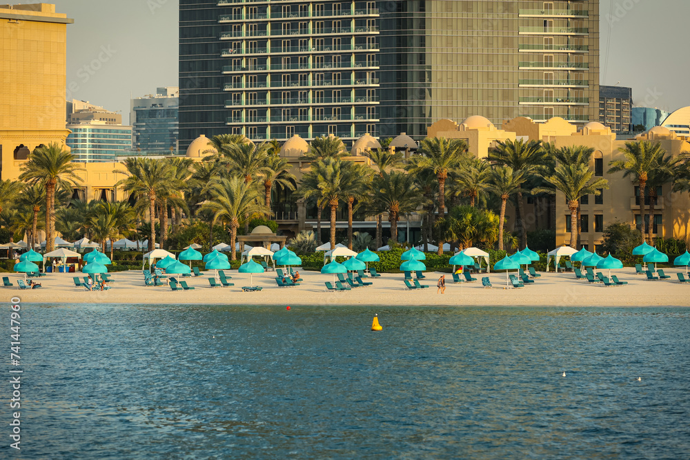 Pool at the beach, Atlantis, The Palm Hotel in Dubai, United Arab ...