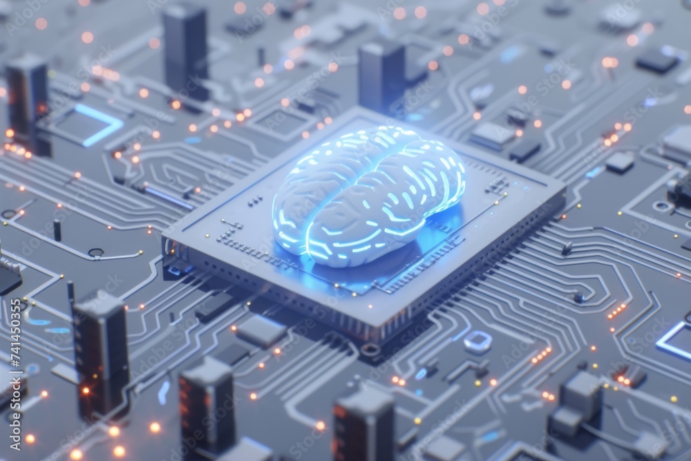 AI Brain Chip hardware development. Artificial Intelligence additive ...