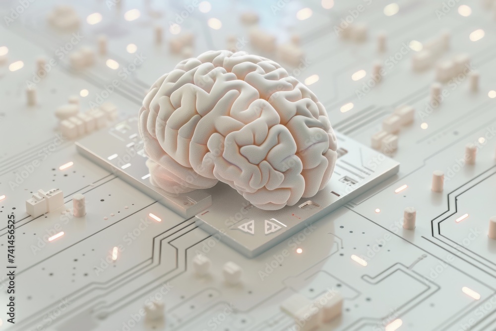 AI Brain Chip data processing trend. Artificial Intelligence visual ...