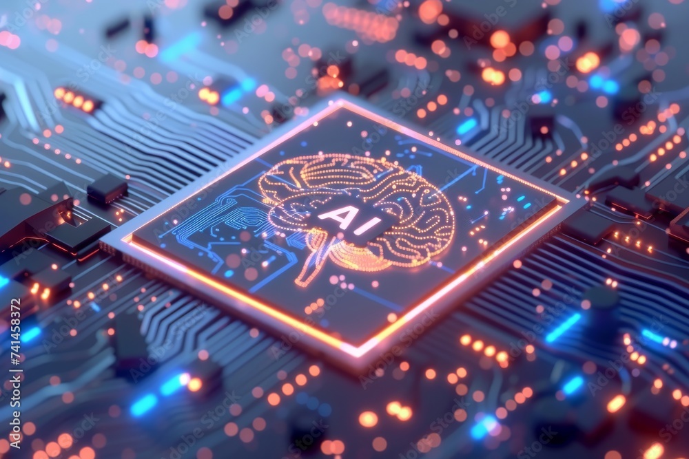 AI Brain Chip touchpad. Artificial Intelligence brain cpu human gpcr ...