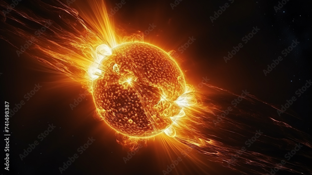 solar storm, astronomical observation solar corona and prominences ...