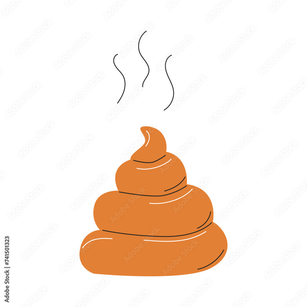 Poop. Waste products of domestic animals. A flat vector illustration ...