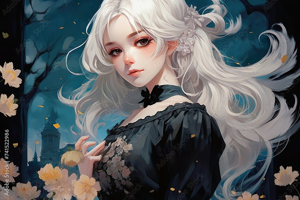 Beautiful anime woman cartoon scene illustrated of beautiful anime girl ...