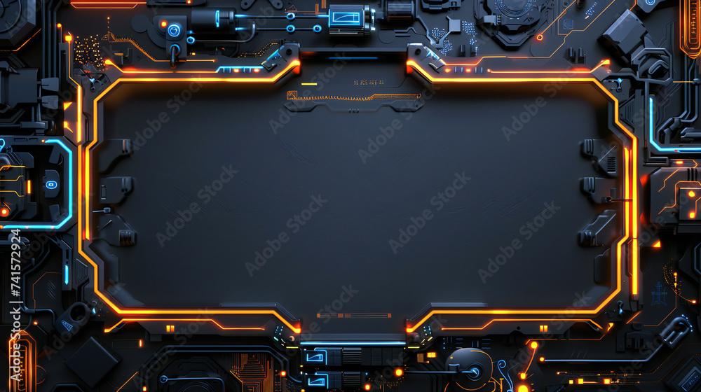 cyberpunk style frame border background Stock Illustration | Adobe Stock