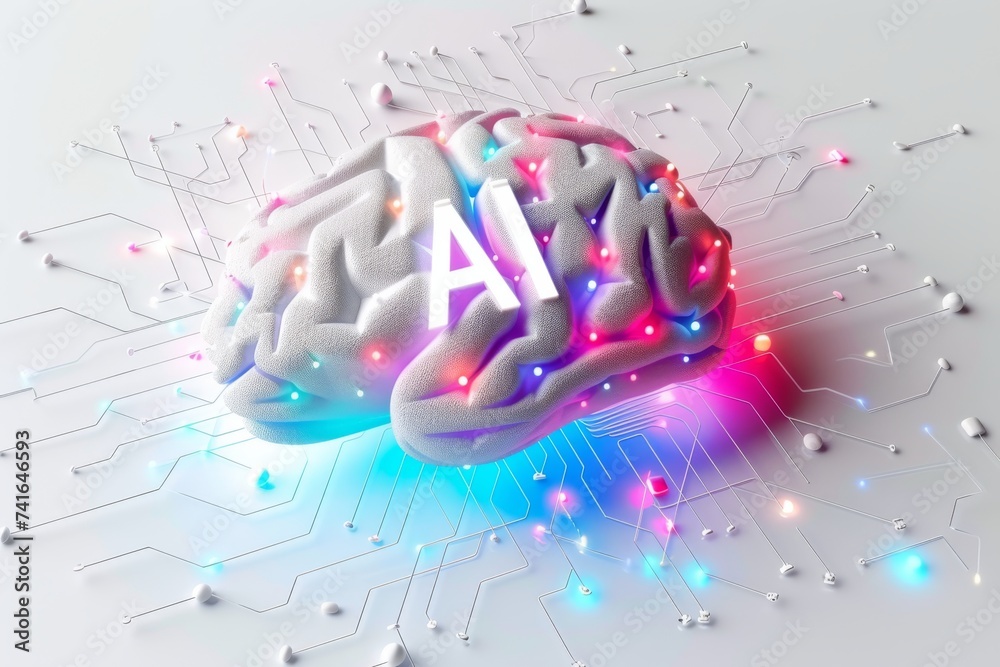 AI Brain Chip decision tree. Artificial Intelligence excitatory ...