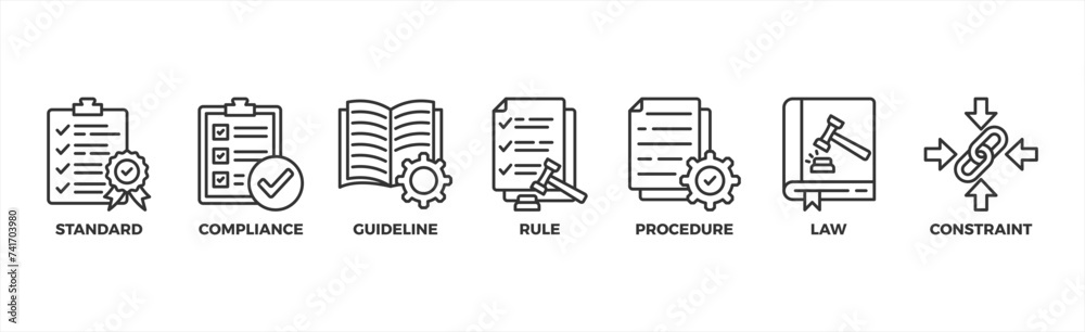 Regulation banner web icon vector illustration concept with icon of ...