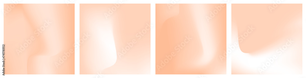 Set of peach color gradient abstract backgrounds 2024 year. Collection ...