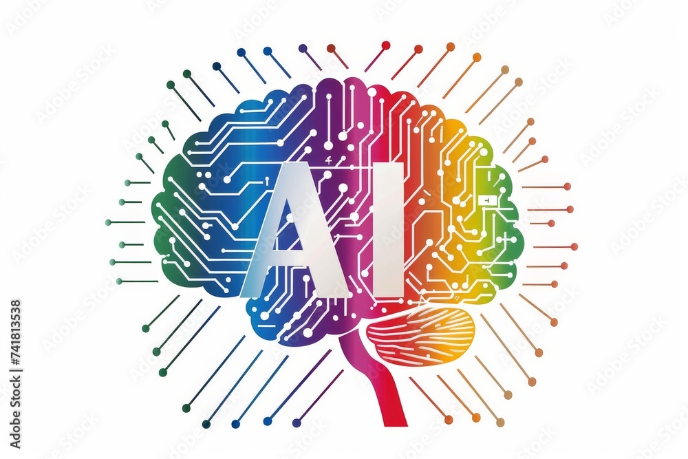 Illustration Stock AI Brain Chip test wafer. Artificial Intelligence ...