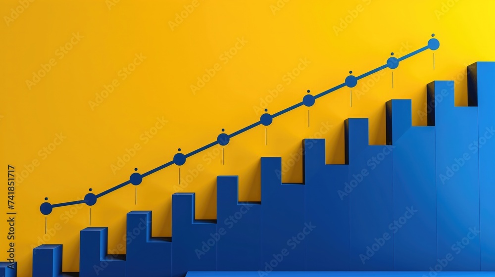 Stock-Illustration „Staircase with Growth Chart: A staircase with a ...