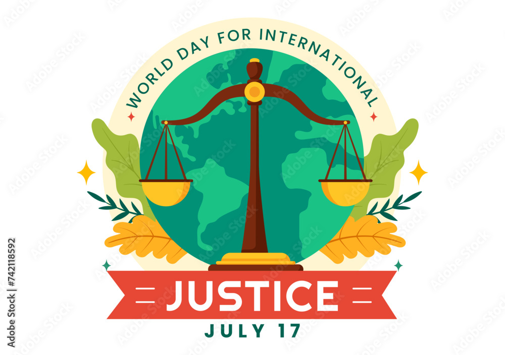 World Day of Social Justice Vector Illustration with Scales or Hammer ...