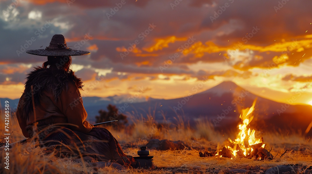 Samurai cowboy, Mt. Fuji in Nevada, East Meets West, Old West, Edo ...
