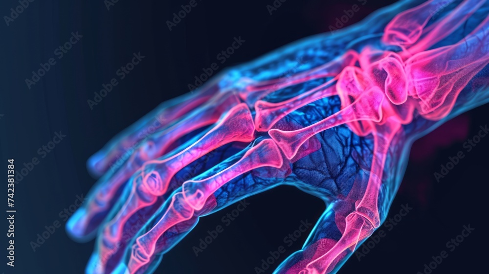 Wrist Pain, Hand X-ray Anatomy, Highlight Bones and Potential injuries ...