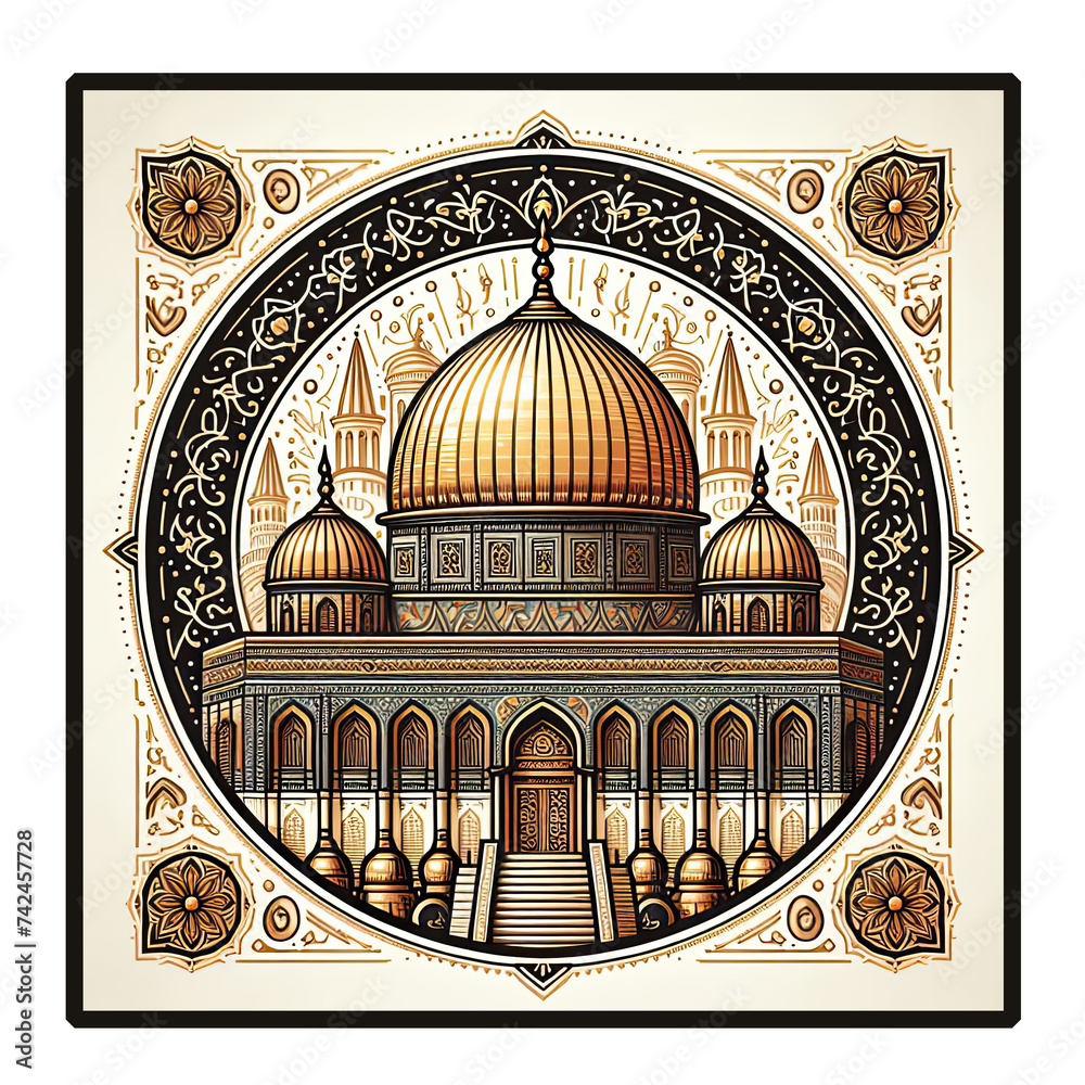 Aqsa grand mosque palestine islamic symbol and logo representing spirit ...