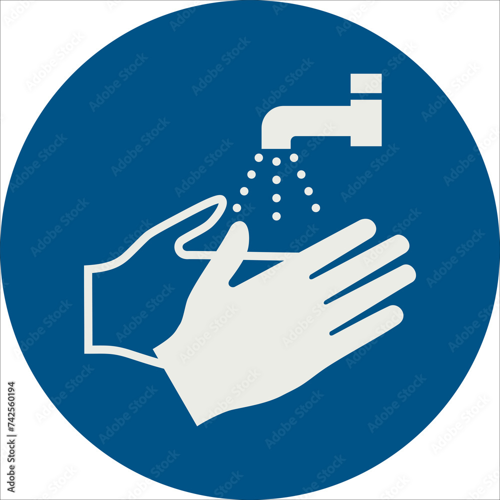 OBLIGATION SIGN PICTOGRAM, WASH YOUR HANDS ISO 7010 – M011, PNG Stock ...