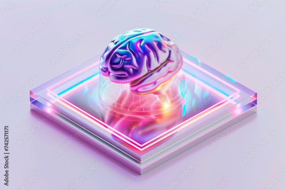 AI Brain Chip memory. Artificial Intelligence digital mind cognitive enhancement drugs axon ...