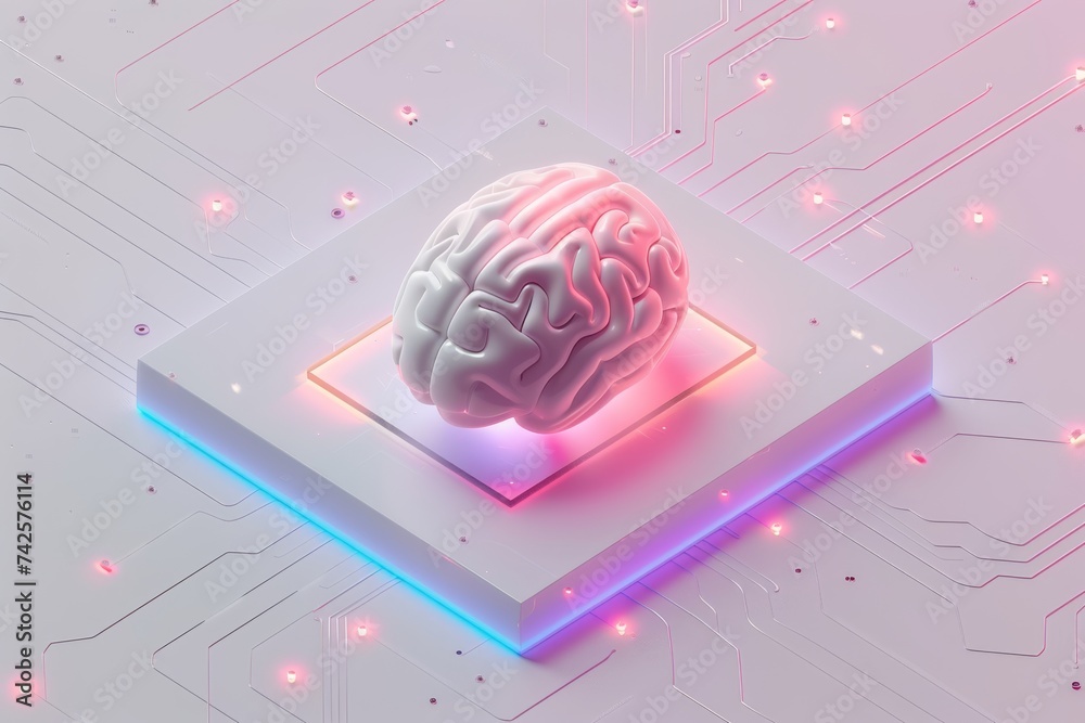 AI Brain Chip intelligence. Artificial Intelligence neurogenesis human ...