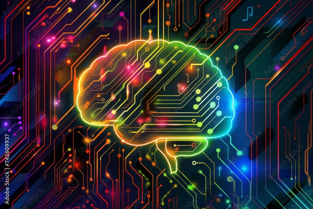 AI Brain Chip sketchpad. Artificial Intelligence semiconductor mind ...