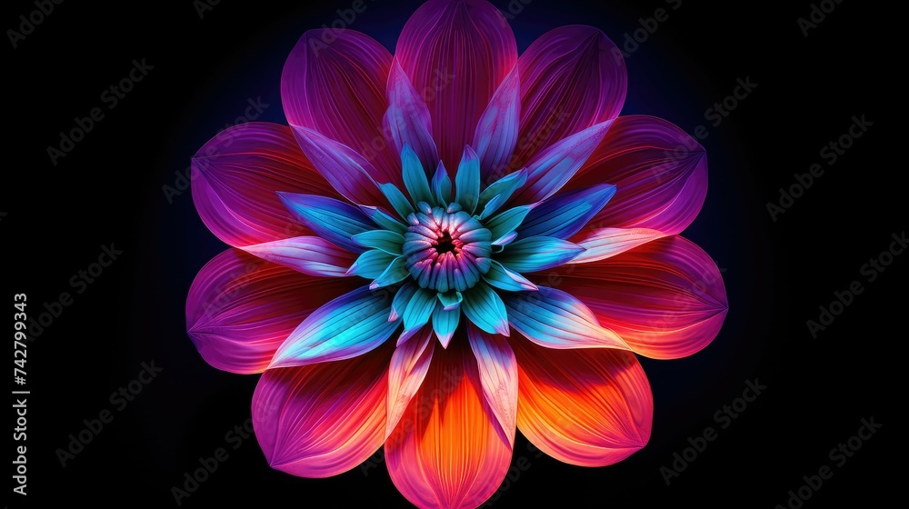 retro art deco flower Stock Photo | Adobe Stock